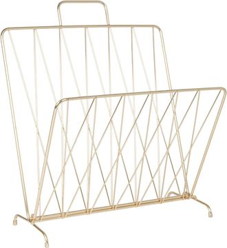 Present Time Porte magazine Diamond Raster en acier dor&eacute; Present Time