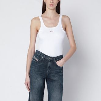 Diesel T-Wife wei&szlig;es Tanktop mit gelasertem Oval D