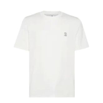 Brunello Cucinelli T-shirt en jersey avec logo - Homme - Tops - Blanc - Taille: 2XL