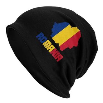 Generic Femme Homme Bonnets Tricot&eacute; Carte du Drapeau De La Roumanie Hiver Chapeaux Doux Bonnets De Ski Chaud Bonnet dhiver pour Hiver Course Patinage