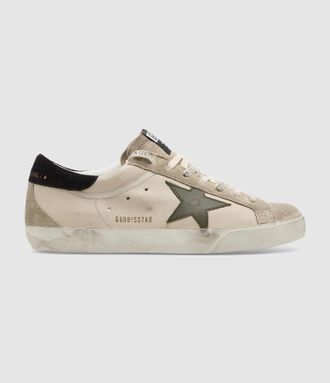 Golden Goose Baskets Homme Super-Star Cream Grey Olive Green Dark Blue