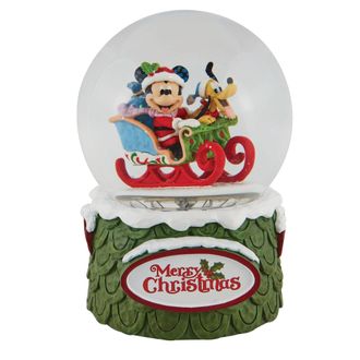 Enesco Disney Traditions Mickey und Pluto 120 Wasserball, 6.5 in H x 4.72 in W x 4.72 in L