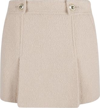 Tom Ford Femme, Jupes, Beige, Taille: 36 FR Virgin Wool Boucl&eacute; Mini Skirt