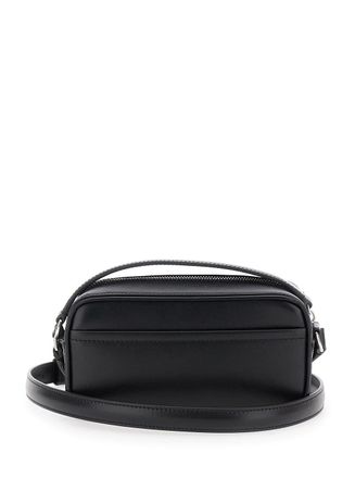 Jacquemus Mens Crossbody Bag Le Baneto Black Leather Shoulder