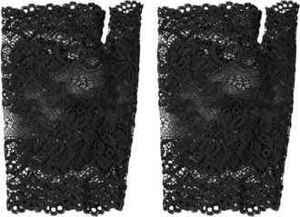 Generic Gants en dentelle - Gants courts transparents en maille sans doigts | Accessoire de d&eacute;guisement de cr&egrave;me solaire pour f&ecirc;te de remise de dipl&ocirc;me, f&ecirc;te 