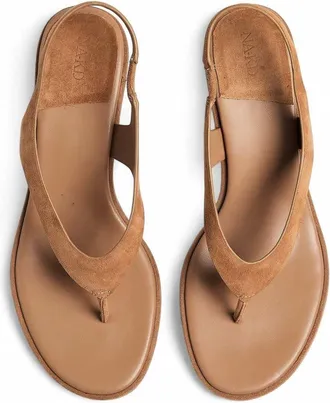 NA-KD Wildleder-Absatzschuhe in Hellbraun mit Fersenriemen