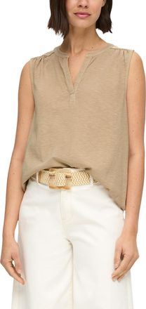 s.Oliver Ärmelloses Shirt mit Tunika-Ausschnitt und Garment Dye