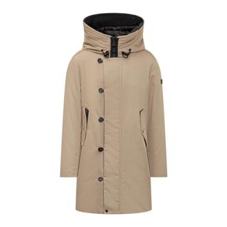 Peuterey Homme, Manteaux, Beige, Taille: L Parka avec Tissu Fabriqu&eacute; en Italie