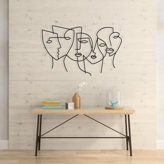 Hanah Home Stylish Black Decorative Metal Wall Accessory, 61 x 38.5 cm | 100% Metal, 1.2 mm Thickness | Perfect for Modern Home Decor & Art Display