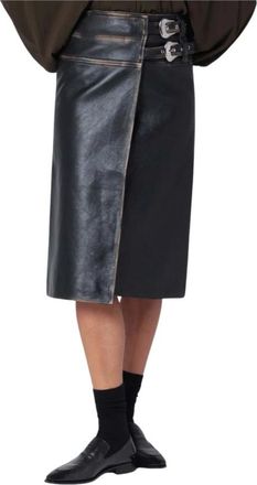 Namacheko Femme, Jupes, Noir, Taille: 38 FR Leather Skirt