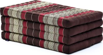 Leewadee Klappmatratze G&auml;stebett Klappbar Auto Matratze G&auml;stematratze Klappbar Faltbare Matratze, Kapok, Braun Rot