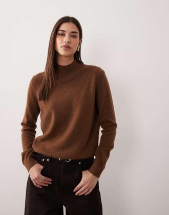 Mango Pull de qualit&eacute; sup&eacute;rieure &agrave; col montant - Marron-Brown