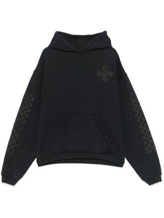 Rhude Hoodie mit Kreuz-Logo - Schwarz