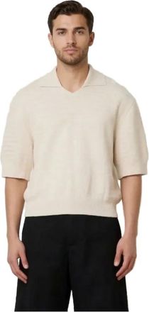 Jacquemus Homme, Pulls, Beige, Taille: S Le Polo Maille Chevron
