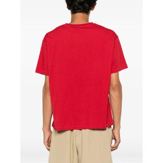 Bode Logo-Print Cotton T-Shirt - Red