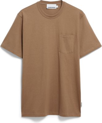 Armedangels Herren Midweight T-Shirt aus Bio-Baumwolle MAARKOS Pocket Relaxed Fit Light Oak