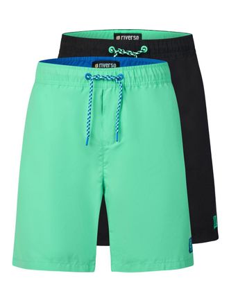 Riverso Badehose Herren lang Badeshorts RIVDavid 2er Pack Set Regular Fit Schwimmhose Elastischer Bund, Größe:XXL, Farbe:Farbmix 1