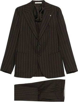 Tagliatore Homme, Costumes, Brun, Taille: M Costume &agrave; rayures en laine et soie