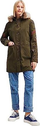 Desigual Jacket_Detroit Parka Woman Woven, Vert, M Femme
