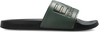 Emporio Armani Emporio Armani Ea7, Homme, Chaussures, Vert, Taille: 45 EU Slides avec Logo Oversized
