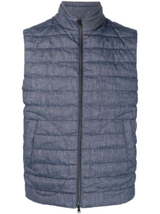 Herno Gef&uuml;tterte Weste mit Logo-Patch - Blau