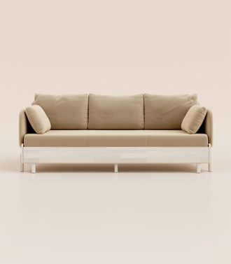 Tediber Canap&eacute;-lit 2 places - Tissu Beige - Tediber