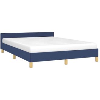 vidaXL Cadre de lit avec t&ecirc;te de lit Bleu 140x190 cm Tissu