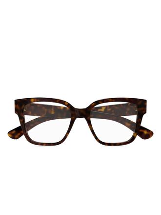 Gucci lunettes de vue à monture carrée - Marron