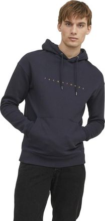 Jack & Jones Herren Hoodie Kapuzensweatshirt Logo Kapuzenpullover, Farbe:Blau, Artikel:-Dark Navy, Größe:XL