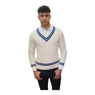 Ralph Lauren Cricketshirt panna - S- CRM - - Knitwear - Herren - Wei&szlig; - S