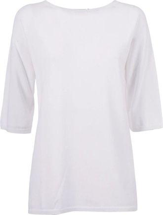 KANGRA Femme, Blouses et Chemises, Blanc, Taille: 44 FR Girocollo Seamless Rasato Linea A