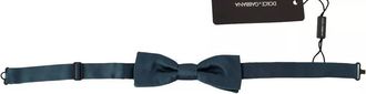 Dolce & Gabbana Blue Silk Adjustable Neck Bow Tie Mens