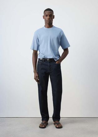 Mango T-shirt 100 % coton regular-fit bleu - Homme - XXL - MANGO MAN