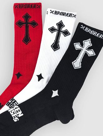 Broken Promises Cathedral 3Pk Socks assorted