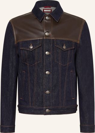 Brunello Cucinelli Brunello Cucinelli Jeansjacke Im Materialmix blau
