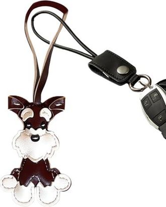 Generic ycezw Schnauzer Ornament - Pendentif pour chien, accessoire pour sacs | Custom Animal Charm avec anneau porte-cl&eacute;s et texture douce utilis&eacute;e comme acc