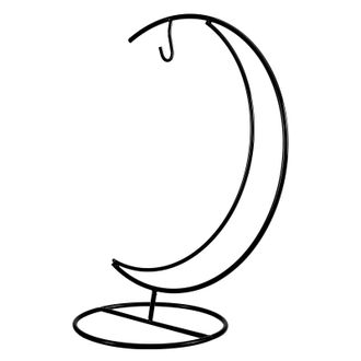 Lioobo 2 Stück Mondförmige Halterungen aus Metall Schwarze Haken für Mikro Landschaftsbau Sukkulenten und Glasflaschen Dekorativer Blumentopf Aufhänger für I