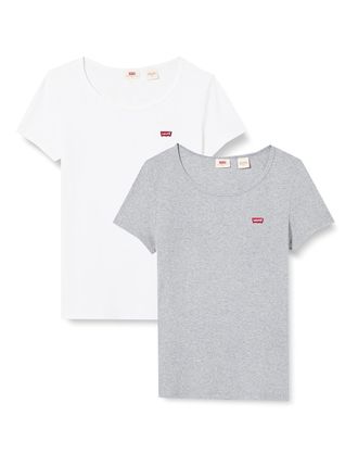 Levi's Damen 2-Pack Tee T-Shirt, Starst, XXS