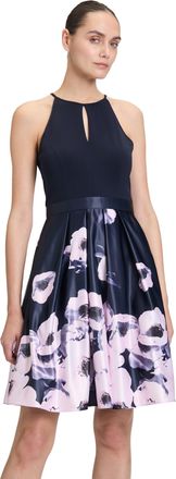 Vera Mont Damen Cocktailkleid mit Blumenprint Dark Blue/Rosé,40