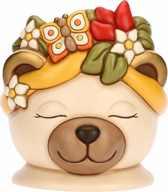 Thun Cachepot Tina Krone mit Chilischoten und Schmetterling Leyla aus Keramik, handverziert, große Version, Geschenkidee, 19,3 x 23,3 x 20,5 cm H