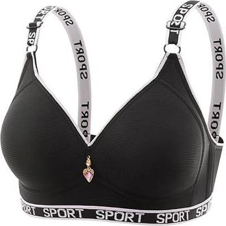 Generic Bustier de yoga pour femme avec boutonni&egrave;re &agrave; larri&egrave;re, bonnets moulants, bandouli&egrave;re r&eacute;glable, grand soutien-gorge &agrave; armatures, Noir, XXL