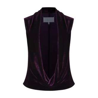 Maison Margiela Top en velours drap&eacute; - Femme - Tops - Violet - Taille: 34 FR