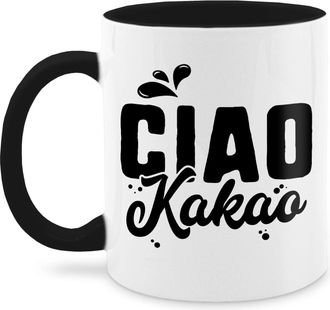Shirtracer Tasse Tassen 325ml - Statement Sprüche - Ciao Kakao - 325 ml - Schwarz - kakaotassen spruchtasse sarkasmus tschau haferl spruchtassen spruch kakaobech