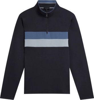 Ted Baker Fleece-Oberteil f&uuml;r Herren, mit kurzem Rei&szlig;verschluss (Marine)