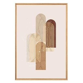 Ceanothe Tableau mural encadré filet or 65x97 cm - Tableau Mural Décoratif - Image Encadrée Imprimée en HD - Impression 65x97 cm sur Fibres de Bois FSC - Finit