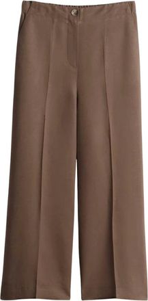 someday Celino Cropped Leinenhose - - Trousers - Damen - Braun - XL