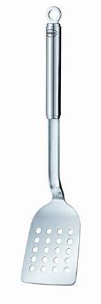 Rösle Pelle à crêpes perforée, à lame arrondie et manche rond, spatule pour retourner les crêpes, acier inoxydable 18/10, passe au lave-vaisselle, Tons Arge