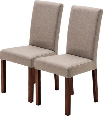 Ars Natura home24 Esszimmerstuhl Flen II 2er-Set 44 x 92 x 57cm Beige/Taupe Buche Dunkel