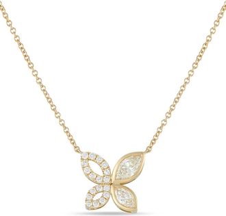 Luxury Bazaar collier &agrave; pendentif papillon orn&eacute; de diamants