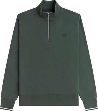 Fred Perry Homme, Sweatshirts et sweats &agrave; capuche, Vert, Taille: L SweaT-shirt &agrave; demi-zip